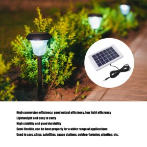 Solar panel charger, 3W 6V Lightweight portable High stability 3W 6V Solar panel High conversion efficiency for outdoor use