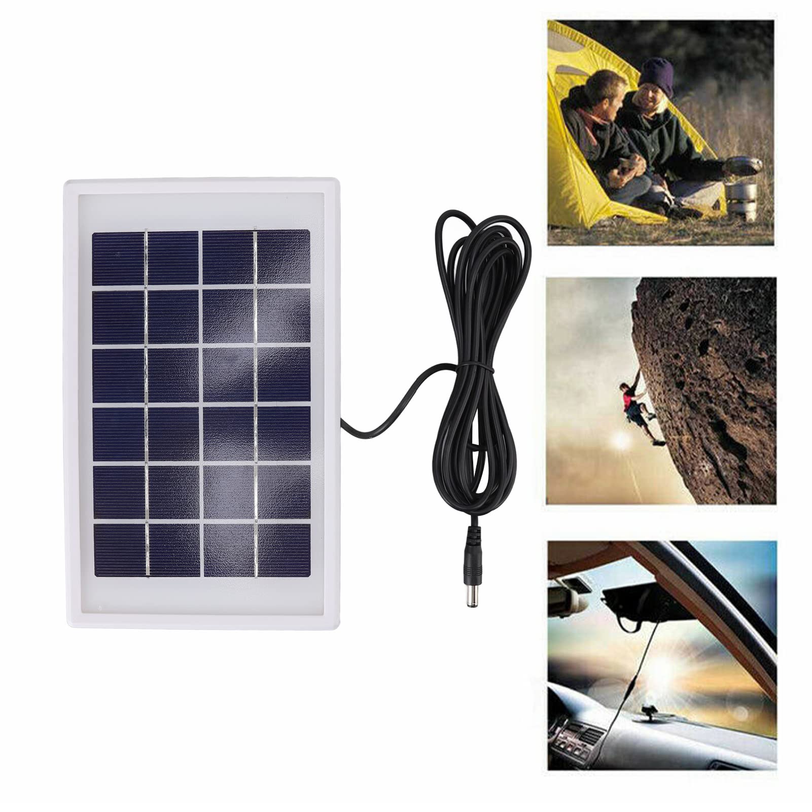 Solar panel charger, 3W 6V Lightweight portable High stability 3W 6V Solar panel High conversion efficiency for outdoor use