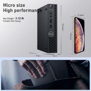 Dell Mini PC Windows 11 Pro OptiPlex 3060 Mini Computers,Intel i7-8700T up to 4.0Ghz,32GB DDR4 1TB M.2 NVMe SSD,AX210 Built-in WiFi 6E,HDMI Dual Monitor Support,Wireless Touch Keyboard(Renewed)