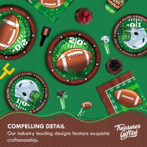 Treasures Gifted Birthday Football Party Decorations - Serves 24 Guests - Complete Set of Football Party Supplies - Football Decorations, Football Party Tablecloth, Football Plates & More!