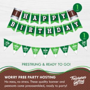 Treasures Gifted Birthday Football Party Decorations - Serves 24 Guests - Complete Set of Football Party Supplies - Football Decorations, Football Party Tablecloth, Football Plates & More!