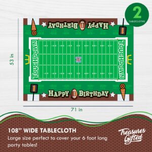 Treasures Gifted Birthday Football Party Decorations - Serves 24 Guests - Complete Set of Football Party Supplies - Football Decorations, Football Party Tablecloth, Football Plates & More!