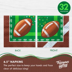 Treasures Gifted Birthday Football Party Decorations - Serves 24 Guests - Complete Set of Football Party Supplies - Football Decorations, Football Party Tablecloth, Football Plates & More!