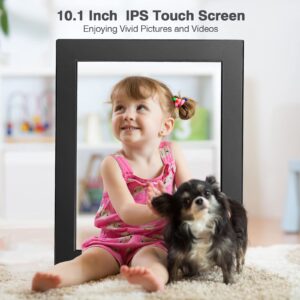 Digital Picture Frame 10.1 inch Wi-Fi Digital Photo Frame, Smart Wi-Fi Photo Frame Electronic with 32GB Storage IPS Display, Easy Setup to Share Photos or Videos by Frameo App Anywhere Anytime