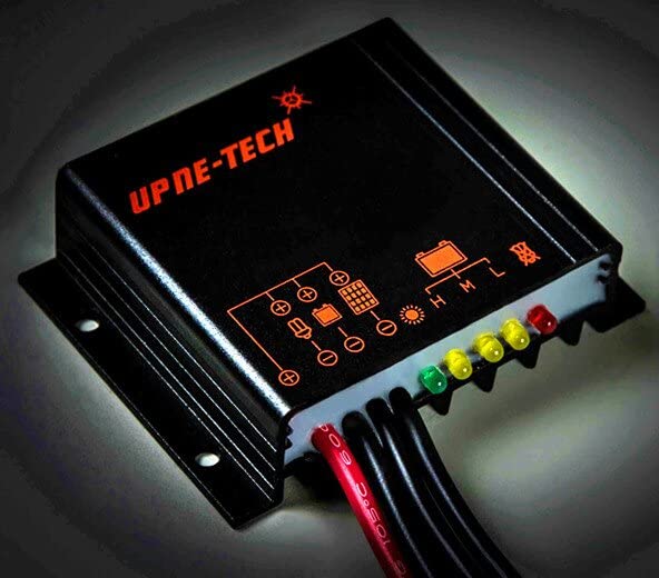 Solar Charge Controller IP68 ;15A 12V/24V Solar Panel Battery Intelligent Regulator. Clear readable 5 LED Display of The State of Charge. 4 Stage Charging(Main,Boost, Equalization, Float)