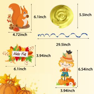 Pumpkin Fall Maple Leaf Hanging Swirls, 30Pack Autumn Party Supplies Decor Kit, Thanksgiving Halloween Birthday Party Supplies, Little Pumpkin Foil Hanging for Home, Office, Classroom Decorations