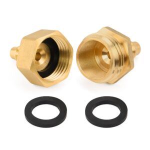 SILATU Air Compressor 1/4" Blow Out Plug - GHT 3/4" Hose to Air Compressor Fitting, BV Water Line Blowout Adapter Camper, RV, Travel Trailer, 2PCS