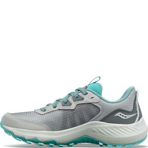 saucony women's aura tr sneaker, concrete/shadow, 7.5