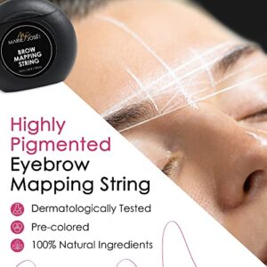 Brow Mapping Precision: Marie-José & Co Professional White Eyebrow Mapping String - 33ft Clear White Bamboo Thread for Henna Tinting & Microblading (50 Applications)