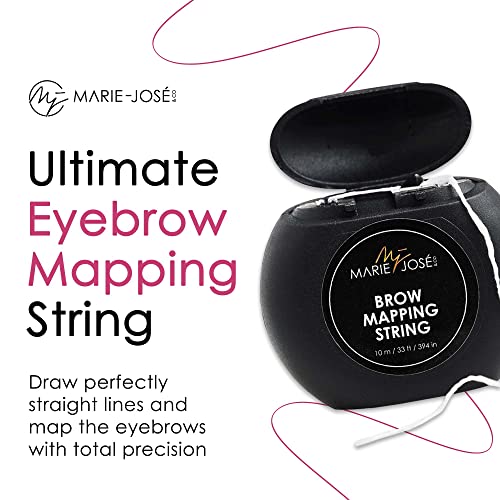 Brow Mapping Precision: Marie-José & Co Professional White Eyebrow Mapping String - 33ft Clear White Bamboo Thread for Henna Tinting & Microblading (50 Applications)