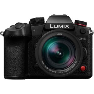 Panasonic Lumix GH6 Mirrorless Camera with 12-60mm f/2.8-4 Lens (DC-GH6LK) + 2 x Sony 64GB Tough SD Card + Filter Kit + Wide Angle Lens + Telephoto Lens + Lens Hood + LED Light + More (Renewed)