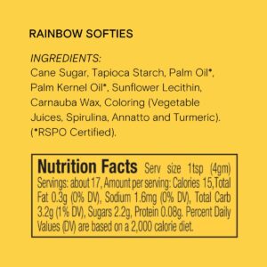 Rainbow Softies Natural Sprinkles by Supernatural, Made in USA, No Artificial Dyes, Soy Free, Gluten Free, Corn Free, Vegan, 3oz