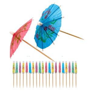 oggi cocktail umbrellas for drinks 20 pcs - drink umbrellas cocktail picks, paper drink umbrellas, mini drink umbrellas toothpicks for cocktails, 4.25" / 11cm