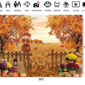 LTLYH 7x5ft Autumn Backdrop Fall Forest Theme Banner Photo Backdrops Thanksgiving Harvest Season Party Banner Decor Photoshoot Backdrops 201