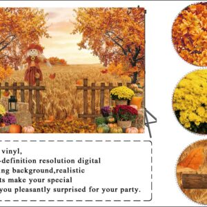 LTLYH 7x5ft Autumn Backdrop Fall Forest Theme Banner Photo Backdrops Thanksgiving Harvest Season Party Banner Decor Photoshoot Backdrops 201