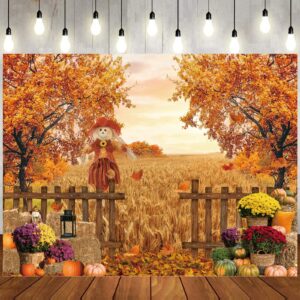 LTLYH 7x5ft Autumn Backdrop Fall Forest Theme Banner Photo Backdrops Thanksgiving Harvest Season Party Banner Decor Photoshoot Backdrops 201