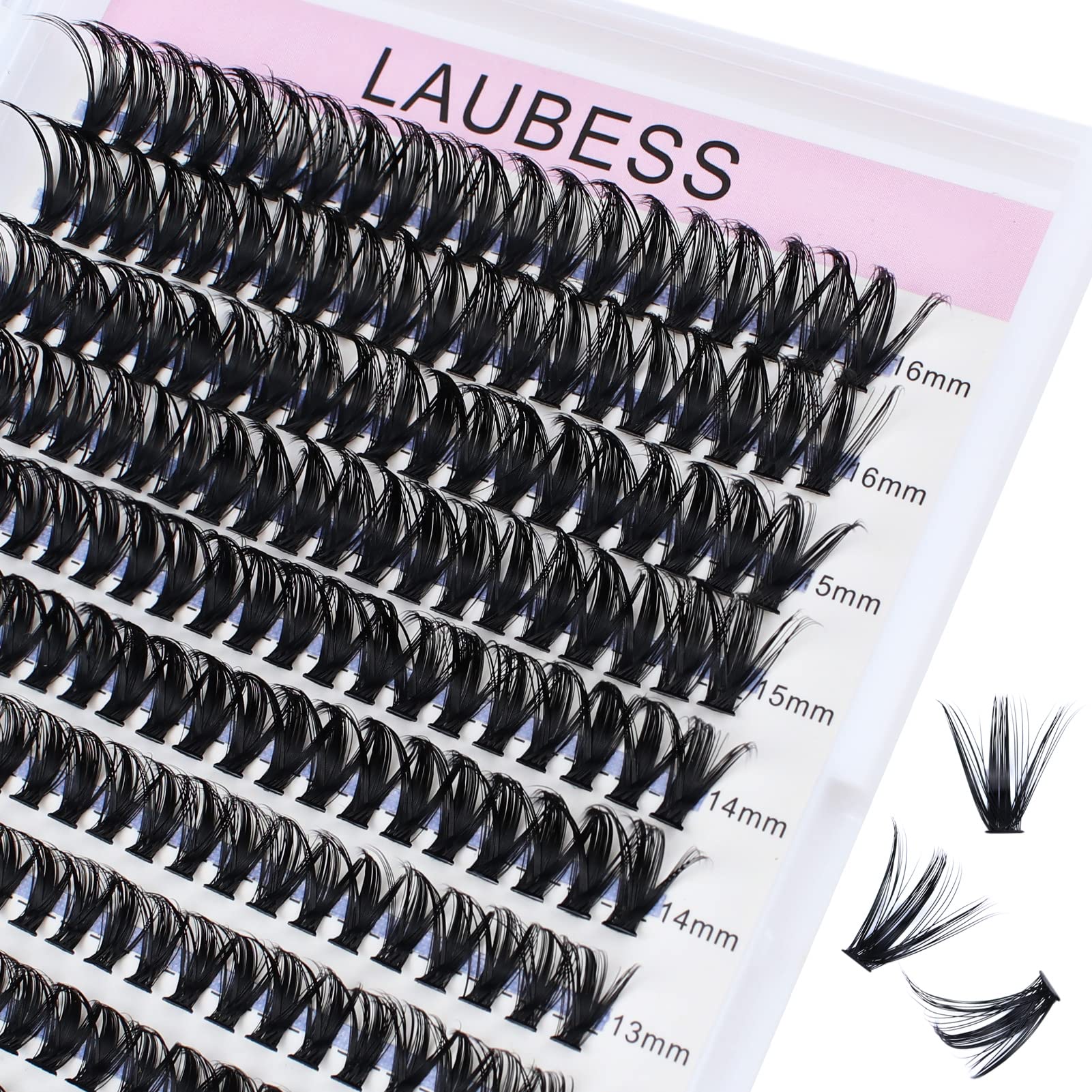 Lash Clusters 14-18mm 240pcs 50D Individual Lashes D Curl Cluster Lashes Mixed Length Eyelash Clusters DIY Lash Extension Kit Cluster Eyelash Extensions (50D-0.07D, 14-18mm)