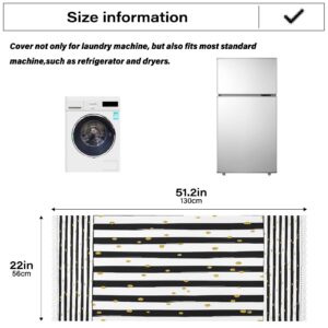 Kigai Stripe & Polka Dots Washing Machine Cover, Top Load Washer Dryer Fabric Cover with Storage Bags for Home Appliances Dust Proof Covers for Refrigerator Oven