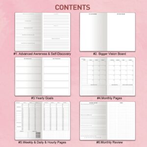 Planner – Undated Weekly & Monthly Life Planner with Time Slots, Appointment Book and Daily Organizer, Lasts 1 Year, A4 Size Hardcover – Rose Gold