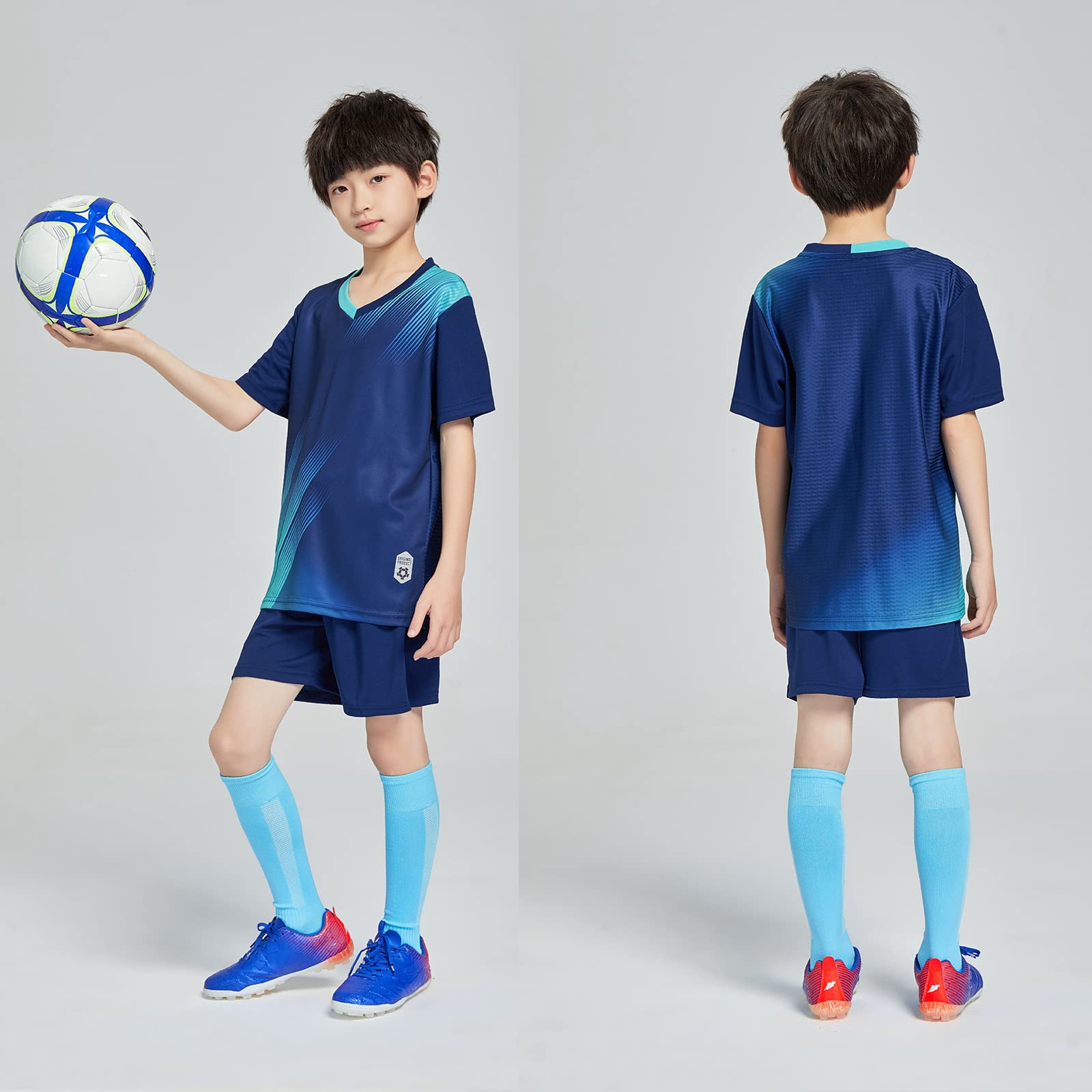 LAIFU Custom Soccer Jersey for Kids Soccer Uniforms for Men Women with Name Team Number Logo Sapphire Blue 4X-Small