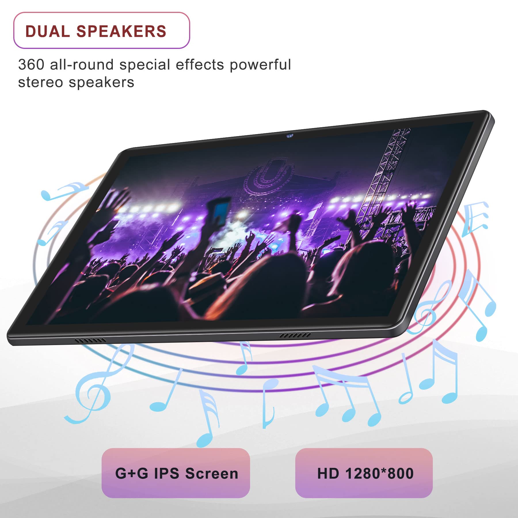 Oangcc 10.1" Android 11 Tablet, 2 in 1 Tablet 4GB RAM 64GB ROM (Up to 128G) Dual Camera Computer Tablet PC with Bluetooth Keyboard | Wireless Mouse | Stylus | Case | and More - Black