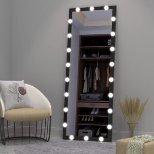 ANYHI Vanity Mirror with Lights, 32 x 24 Inch Black Vanity Mirror with 14 Dimmable Bulbs, Hollywood Makeup Mirror with Lights, Wall Mounted Mirror for Vanity,Adjustable Warm/Natural/White Light