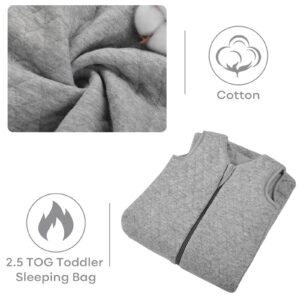 Yoofoss Baby Sleep Sack 12-18 Months TOG 2.5 Winter Wearable Blanket Baby Sleeping Bag for Toddler Sleeping Sack- Super Soft Warm Comfortable, Grey