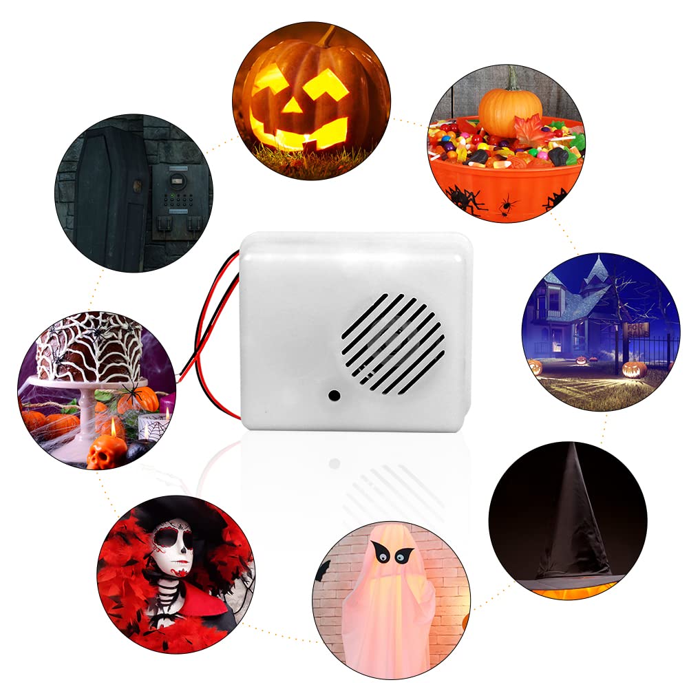 OILK DIY Halloween Sound Sensor, Scream Speaker Horror Screaming Tricky Voice-Activated Props Scary Sound Speaker Sensor for Halloween Party Decoration