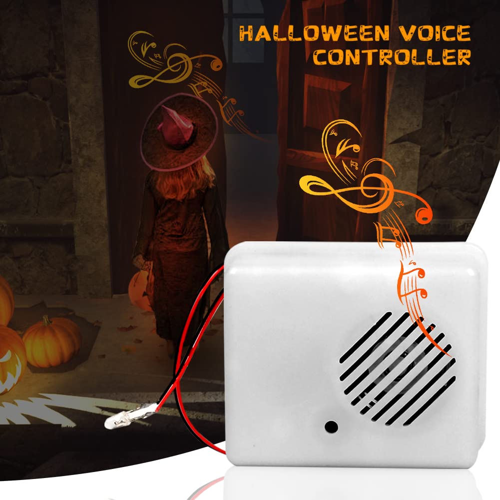 OILK DIY Halloween Sound Sensor, Scream Speaker Horror Screaming Tricky Voice-Activated Props Scary Sound Speaker Sensor for Halloween Party Decoration