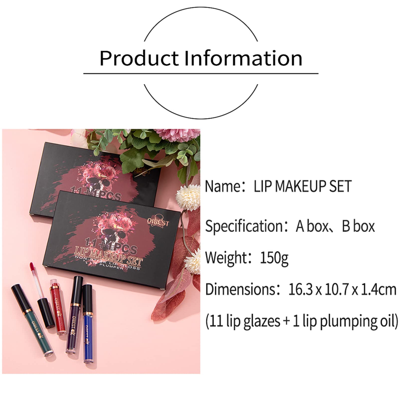 12 Colors Matte to Glitter Liquid Lipstick Set, Diamond Glitter Sparkly Lip Gloss Shimmer 24 Hour Long Lasting Waterproof Halloween Christmas Makeup Gift kit (A)