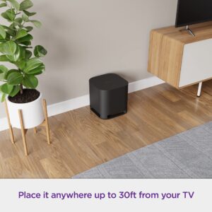 Roku Wireless Bass Pro, Subwoofer for Roku Streambar, Roku Streambar Pro, and Roku Wireless Speakers