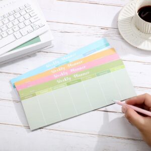 120 Sheets Weekly Planner Notepad Tear off Weekly Planning Pad Weekly to Do List Notepad Weekly Schedule Pad Weekly Calendar for Planner Habit Tracker Reminder Studying Office School Supplies