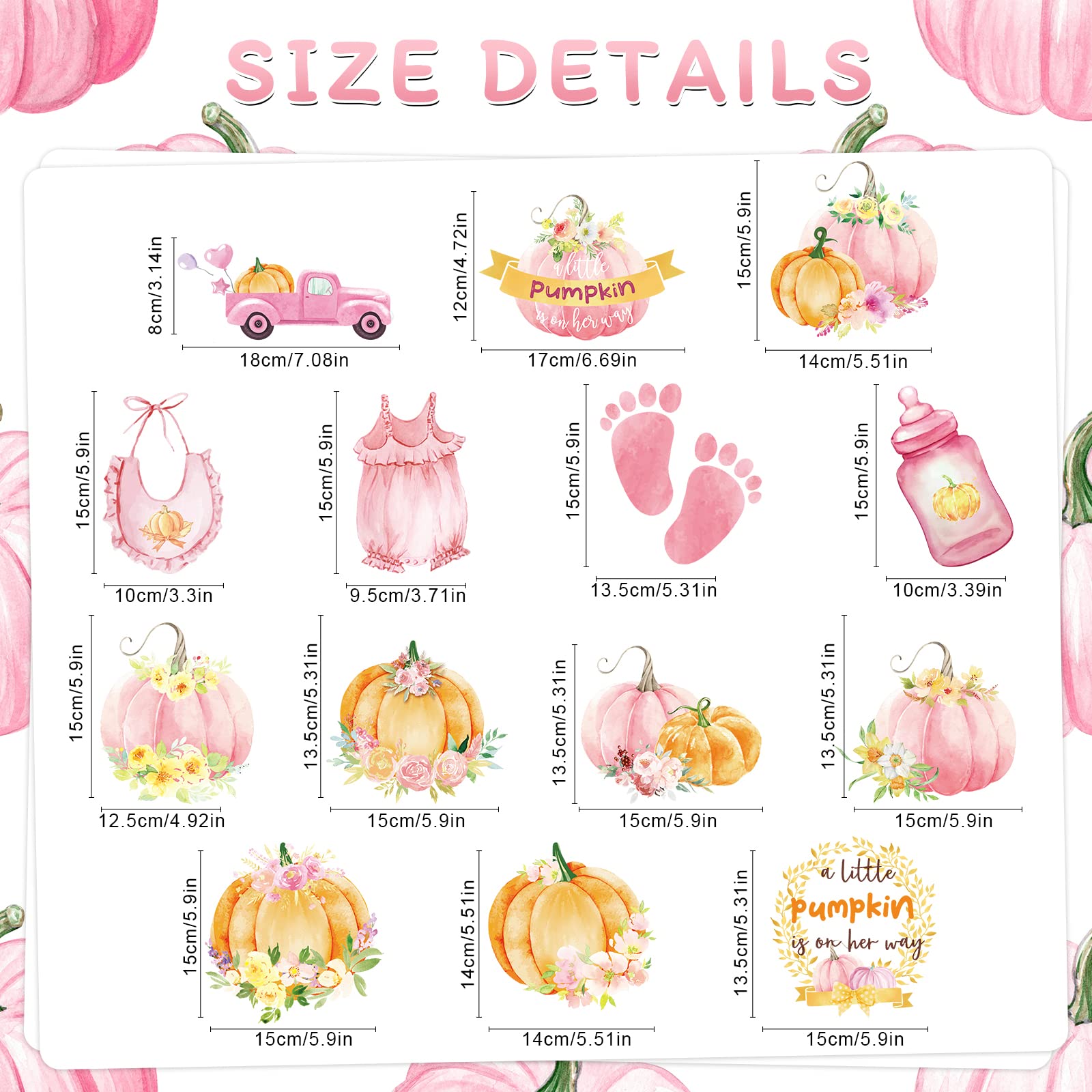 60 Pcs Little Pumpkin Hanging Swirls Autumn Thanksgiving Baby Shower Party Decoration a Little Pumpkin Is on Her Way Hanging Decor Pink Floral Pumpkin Ceiling Swirl for Fall Baby Shower Girl Birthday