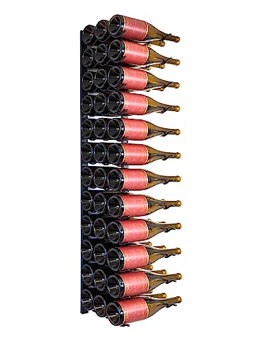 Jagged Ridge Wine Rooms Wall-Mounted Metal Wine Rack - 36 Wine Bottle Holder, Modern, Matte Black, Designed in Canada by Wine Enthusiasts