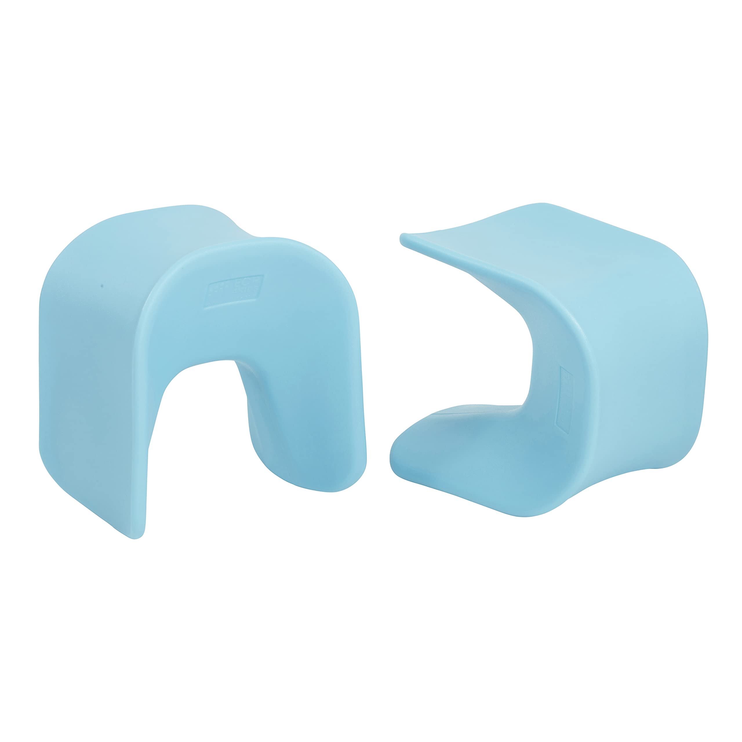 ECR4Kids Wave Seat, 14in - 15.1in Seat Height, Perch Stool, Cyan, 2-Pack