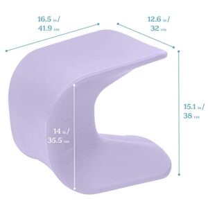 ECR4Kids Wave Seat, 14in - 15.1in Seat Height, Perch Stool, Light Purple, 2-Pack