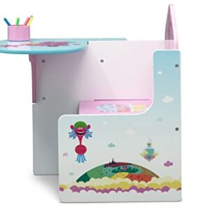 Delta Children Chair Desk with Storage Bin + Design and Store 6 Bin Toy Storage Organizer, Trolls World Tour (Bundle)