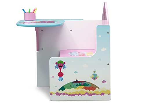 Delta Children Chair Desk with Storage Bin + Design and Store 6 Bin Toy Storage Organizer, Trolls World Tour (Bundle)