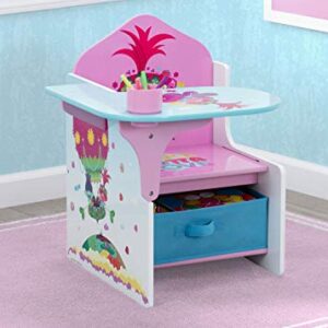 Delta Children Chair Desk with Storage Bin + Design and Store 6 Bin Toy Storage Organizer, Trolls World Tour (Bundle)