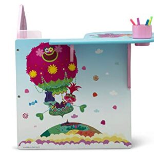 Delta Children Chair Desk with Storage Bin + Design and Store 6 Bin Toy Storage Organizer, Trolls World Tour (Bundle)