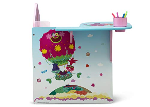 Delta Children Chair Desk with Storage Bin + Design and Store 6 Bin Toy Storage Organizer, Trolls World Tour (Bundle)