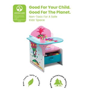 Delta Children Chair Desk with Storage Bin + Design and Store 6 Bin Toy Storage Organizer, Trolls World Tour (Bundle)