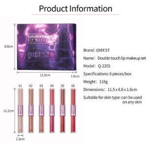 aseawave 6pcs matte liquid lipstick + 6pcs glitter lip gloss, 2 in 1 24 hour long lasting red matte lipstick with metallic shimmer sparkle lipgloss for women