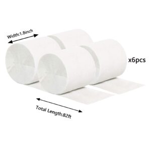 We Moment White Crepe Paper Streamers Party Streamer 1.8 Inch Widening 6 Rolls,White Party Streamer 82 feet per roll for Various Birthday Wedding Festival Celebration Party Decorations