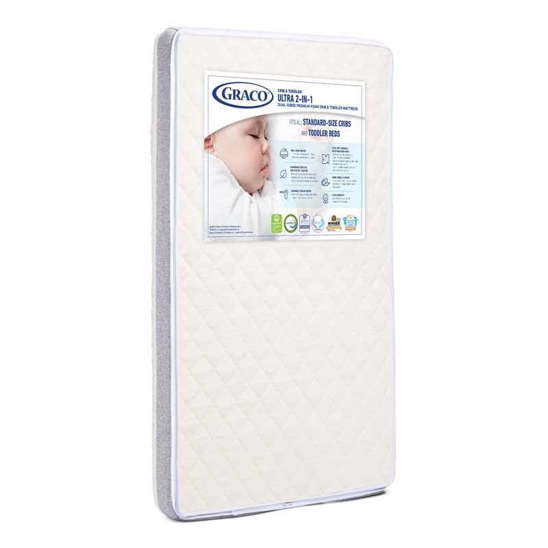 Home Square 2-Piece Set with 4-in-1 Crib Changer & Crib Mattress in White