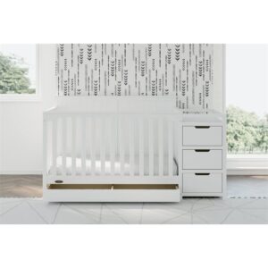 Home Square 2-Piece Set with 4-in-1 Crib Changer & Crib Mattress in White