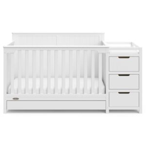 Home Square 2-Piece Set with 4-in-1 Crib Changer & Crib Mattress in White