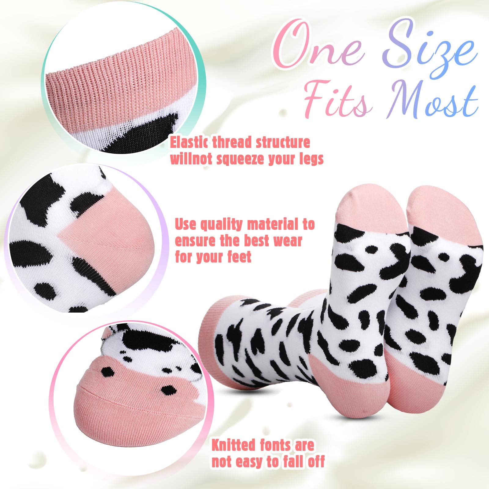 Potchen 2 Pieces Funny Cow Gifts Cow Print Tumbler Cow Socks Women's Socks Cute Animals Socks for Women Girls, 20 oz Skinny Stainless Steel Water Tumbler with Lids, Animal Lovers Gifts for Christmas