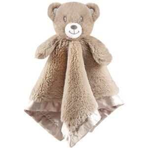 beilimu baby bear security blanket soft minky baby lovey animal plush blanket unisex lovie gift for toddler, boys and girls, 13.5 inch (light brown)