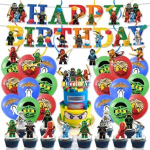 ninja birthday party supplies ninja themed background decoration balloons cake topping banner birthday party decorations boy ninja warrior birthday party decorations